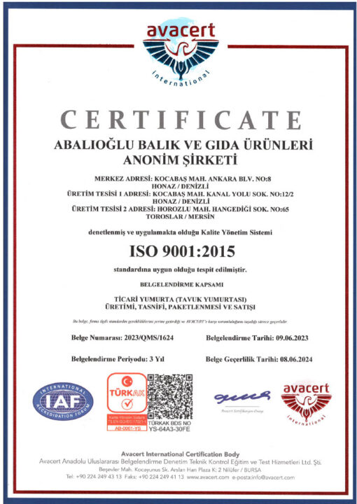 ÖDÜLLER & SERTİFİKALAR – ABL FOODS